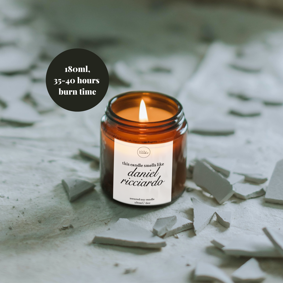 Smells Like Daniel Ricciardo Candle, Formula One Gifts – wick + wonder