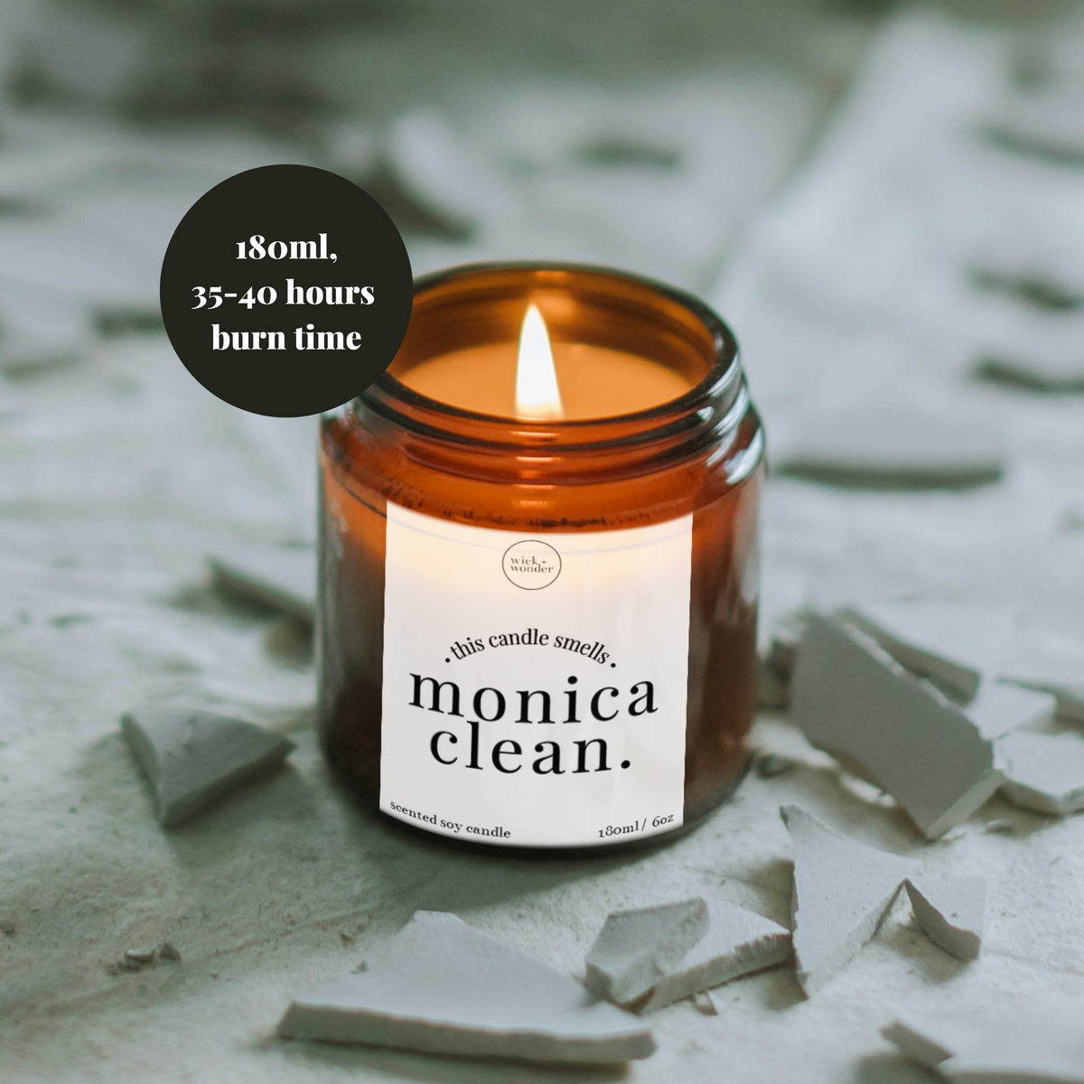 Monica Clean Candle, Friends TV Show Gifts – wick + wonder